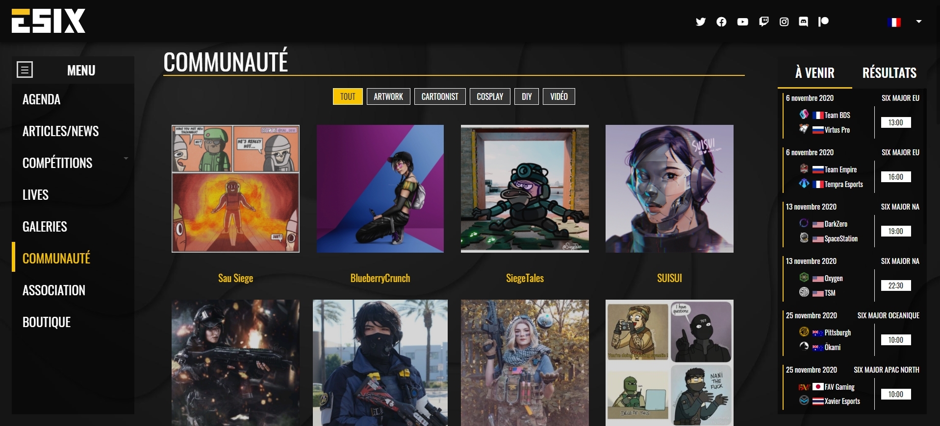 Guide du nouveau site ESIX ! - Esportsview