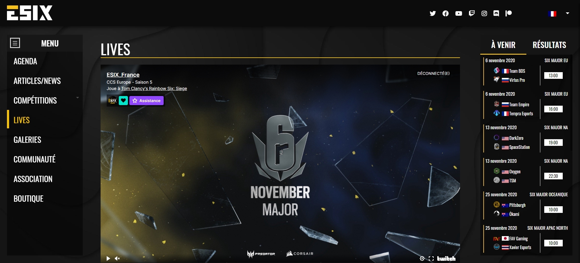 Guide du nouveau site ESIX ! - Esportsview